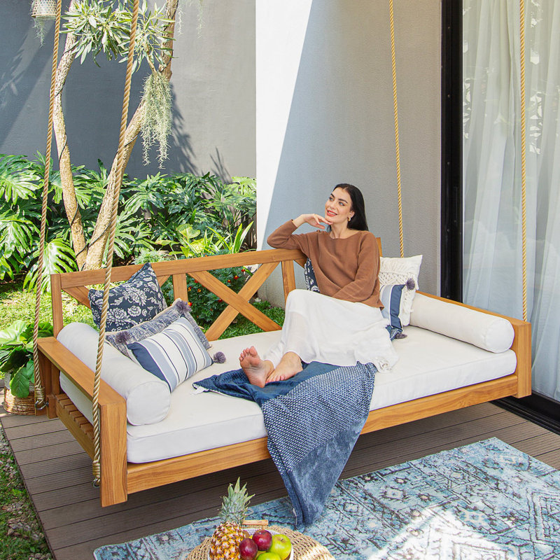 Birch Lane™ Peralta Teak Porch Swing Bed & Reviews | Wayfair